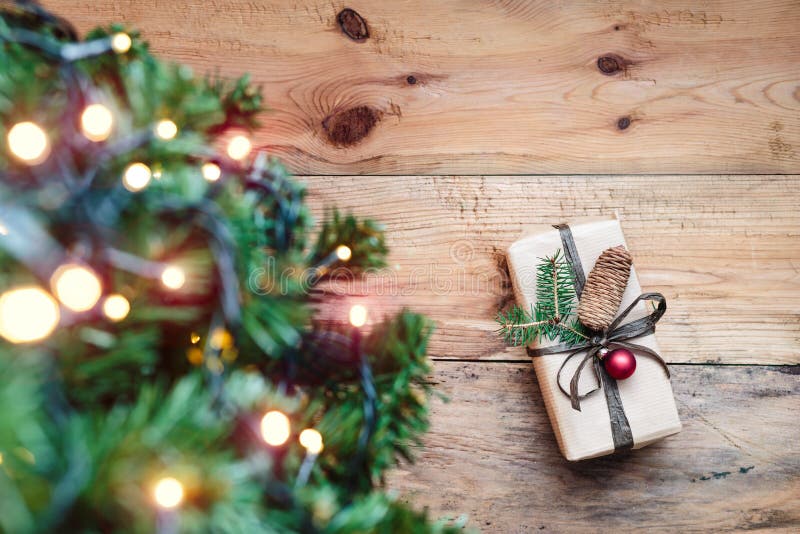 Christmas Present Under a Tree Stock Image - Image of decoration, home ...