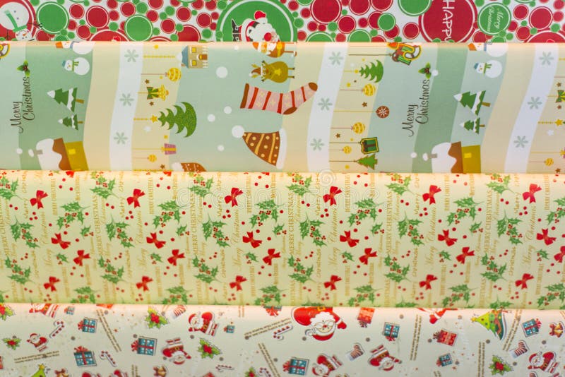 Christmas Present Wrapping Paper Stock Photo - Image of holiday, wrap ...