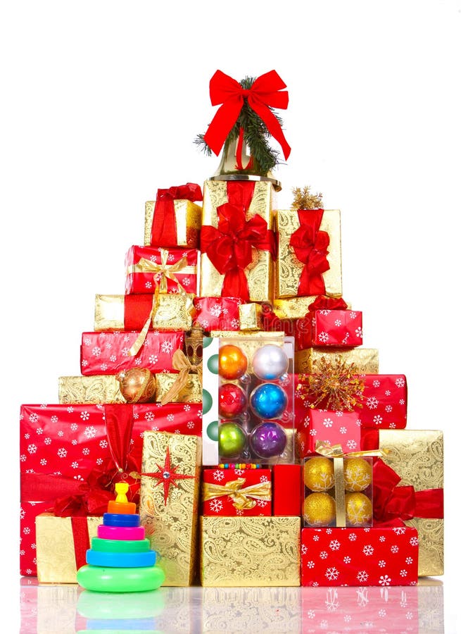 Christmas tree of Presents stock image. Image of presents - 17297141