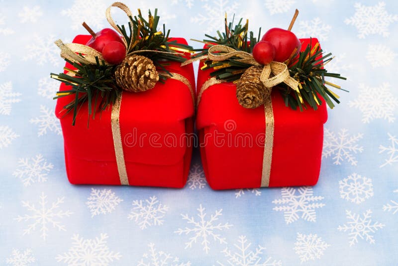 Red Christmas Tree, Red Presents Stock Image - Image of beautiful ...