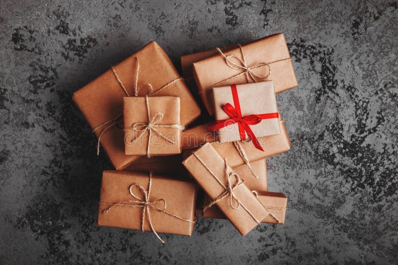 Christmas Presents Background Stock Photo - Image of decorated, paper ...