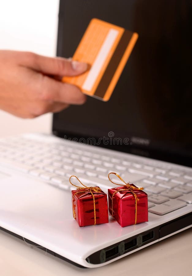 Christmas Presents on Computer Keyboard Stock Image - Image of ...