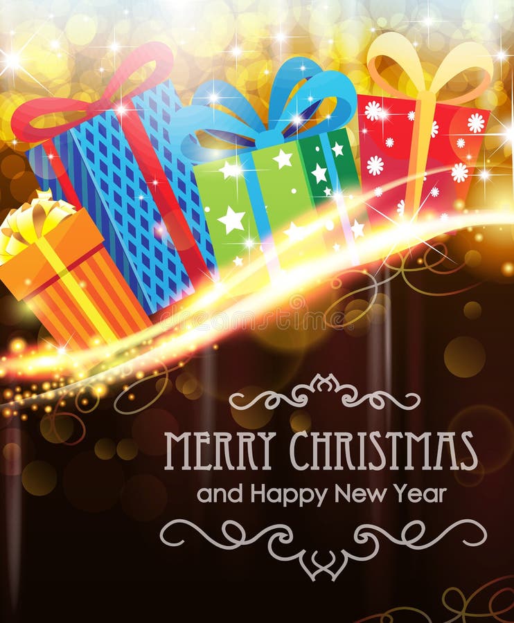 Christmas Presents on Holiday Background Stock Vector - Illustration of ...