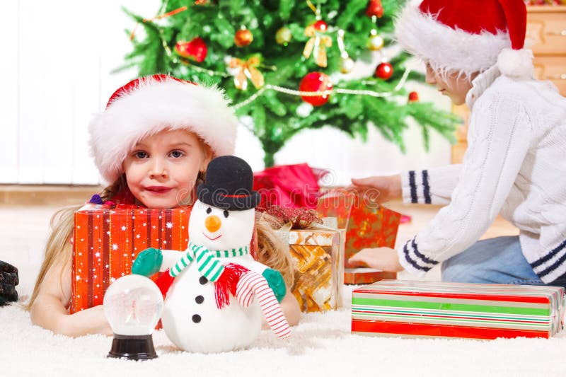 Christmas presents morning stock photo. Image of junior - 27437230