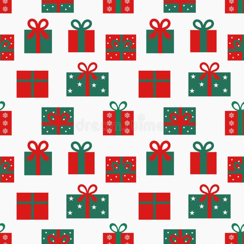 Christmas Presents Seamless Pattern Stock Vector - Illustration of ...