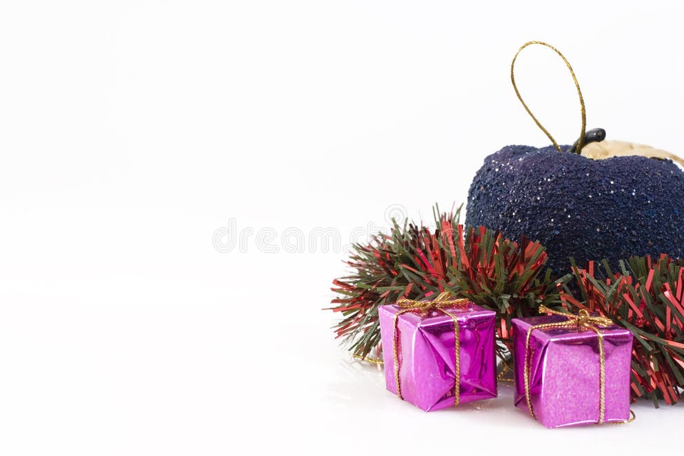 Christmas Presents and Tinsel Stock Image - Image of adornments, gifts ...