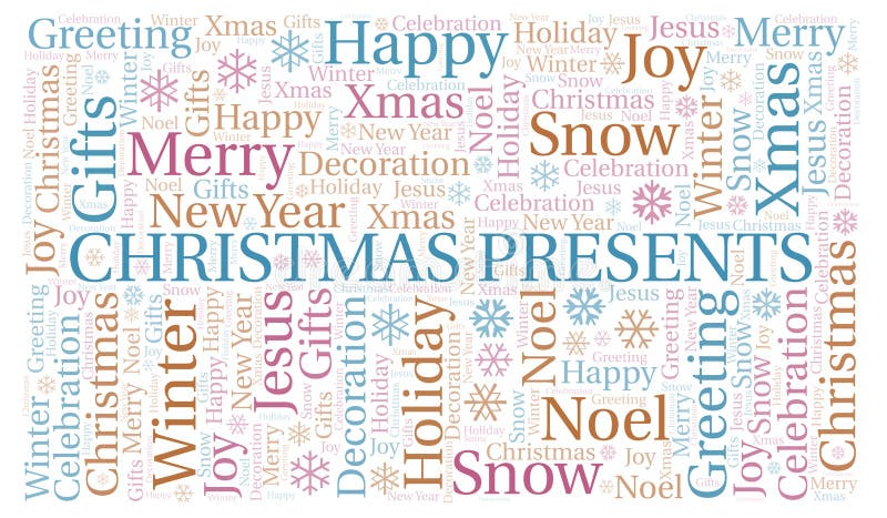 Christmas Presents Word Cloud Stock Illustration - Illustration of ...