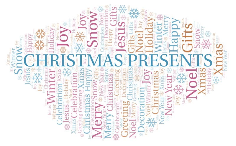 Christmas Presents Word Cloud Stock Illustration - Illustration of ...