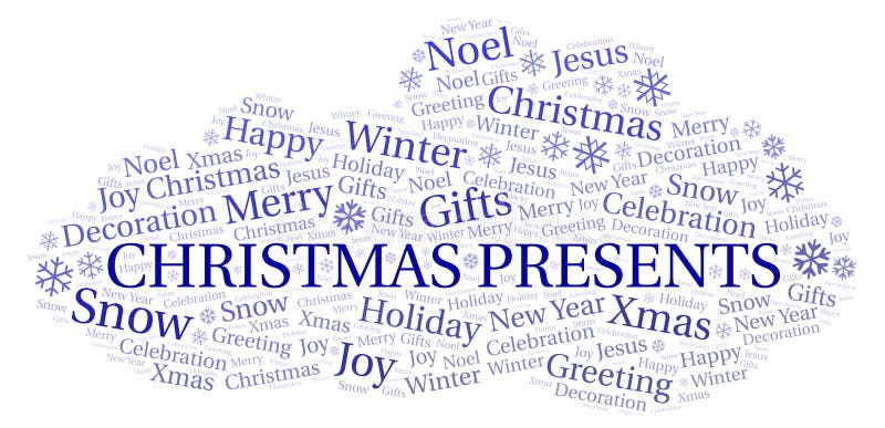 Christmas Presents Word Cloud Stock Illustration - Illustration of ...