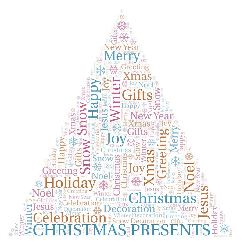 Christmas Presents Word Cloud Stock Illustration - Illustration of ...