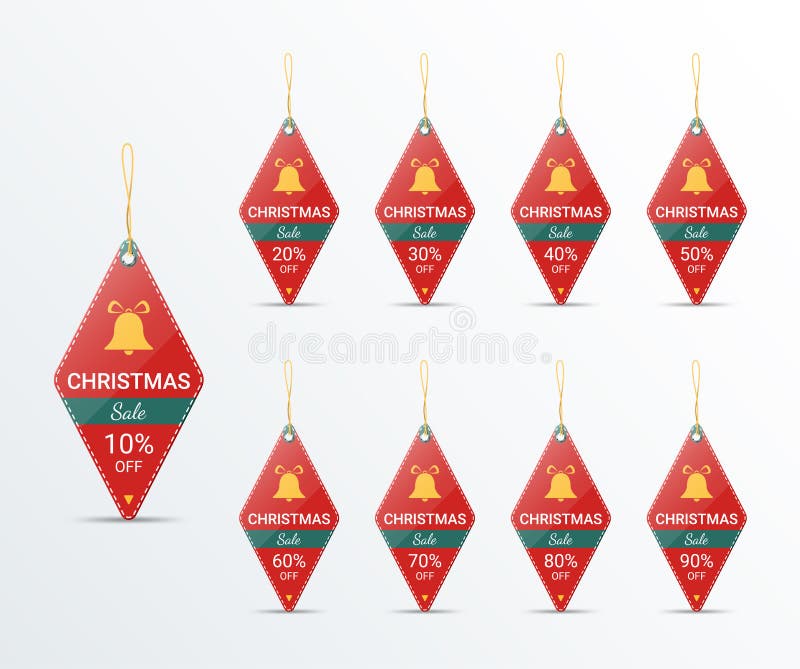 Christmas Price Tag Design Template for Promotion Stock Vector ...
