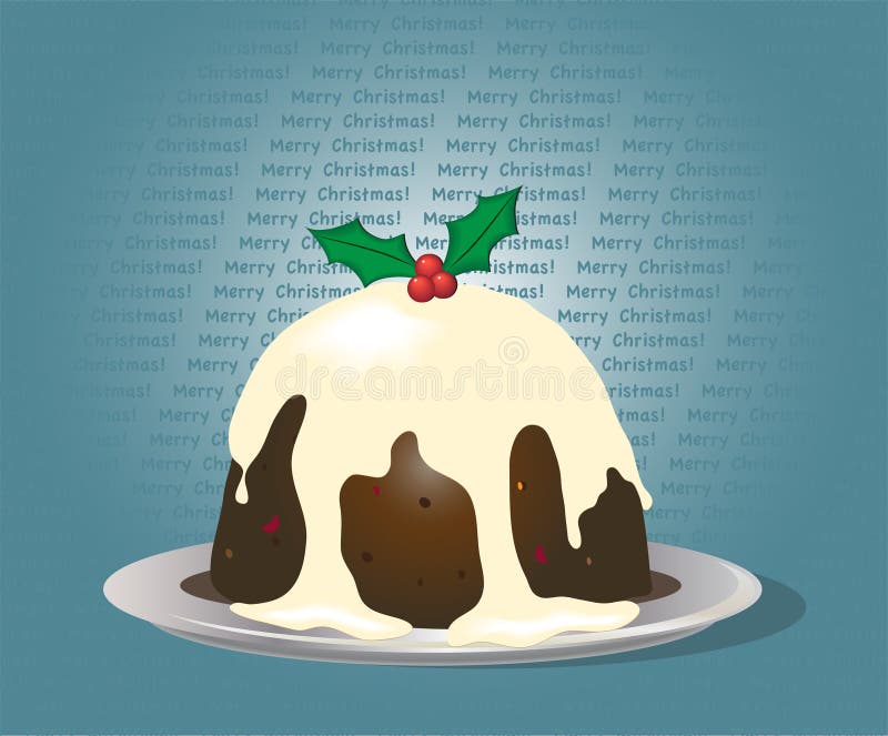 Figgy Christmas Pudding stock vector. Illustration of cake - 63431975