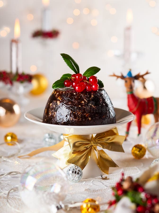Christmas pudding stock photo. Image of sprig, decoration - 78464656