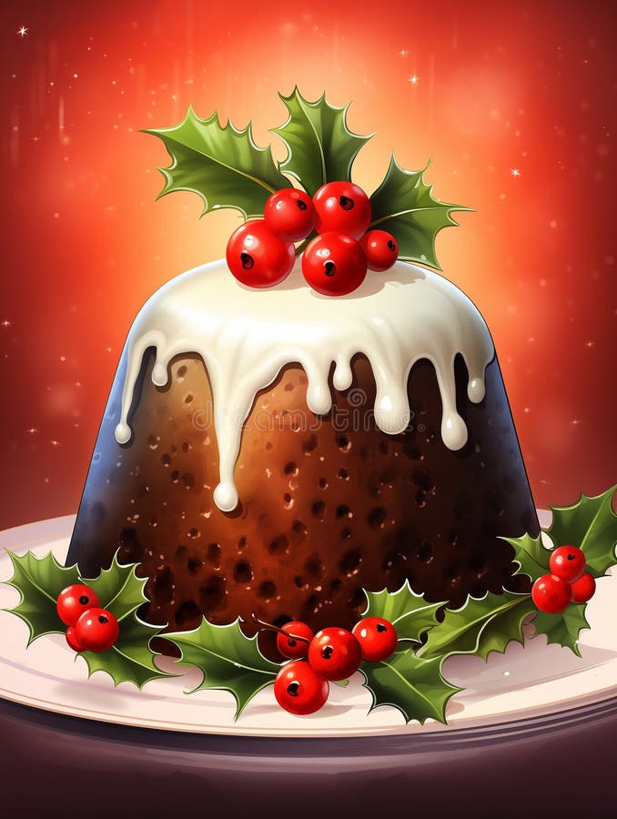 Christmas Pudding Illustration Stock Illustration - Illustration of ...