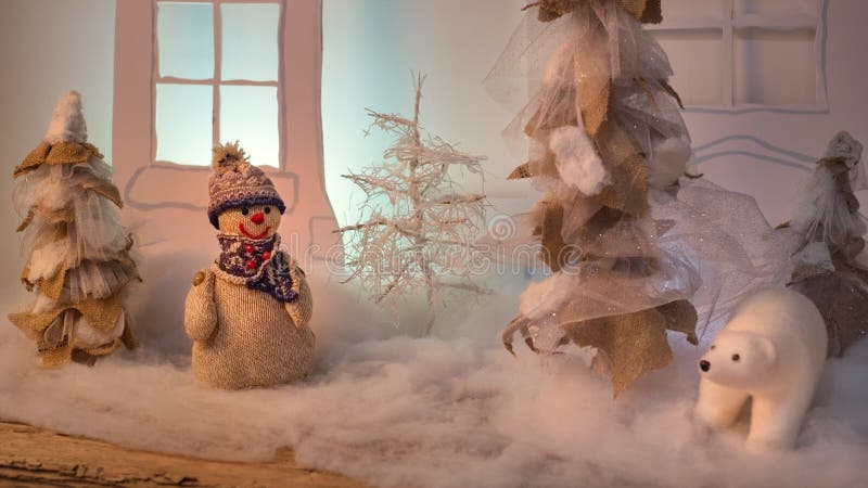 Christmas Puppet Composition in the Forest. Stock Photo - Image of ...