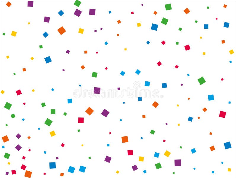 Christmas Rainbow Squares Confetti. Vector Illustration. Stock Vector ...