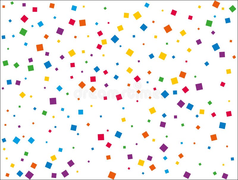 Christmas Rainbow Squares Confetti. Vector Illustration. Stock Vector ...