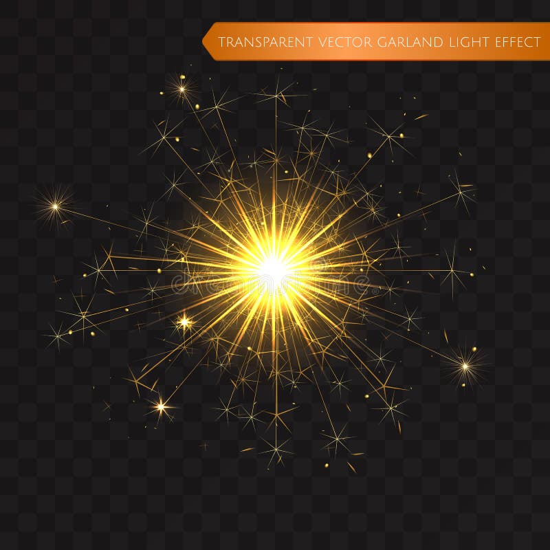 Christmas Realistic Bengal Light Effect. Isolated Sparkler Light Vector ...