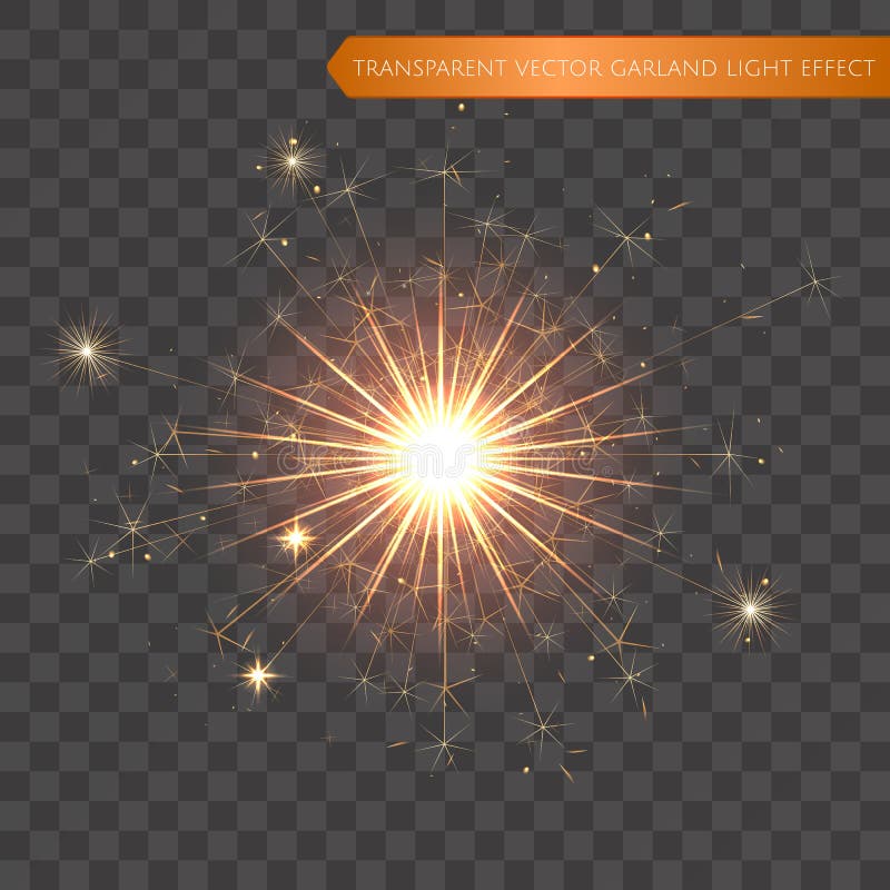 Christmas Realistic Bengal Light Effect. Isolated Sparkler Light Vector ...