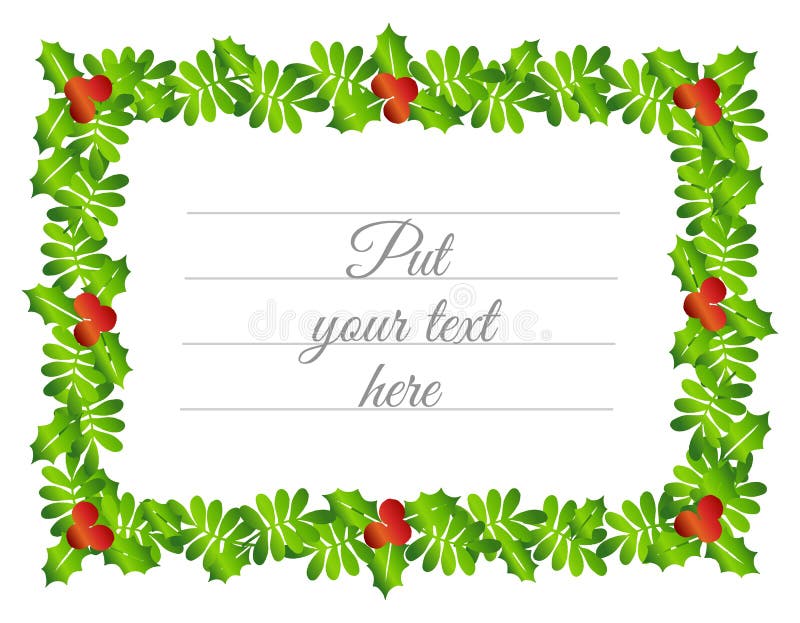 Christmas Rectangle Frame Illustration Template with Your Text. Stock ...