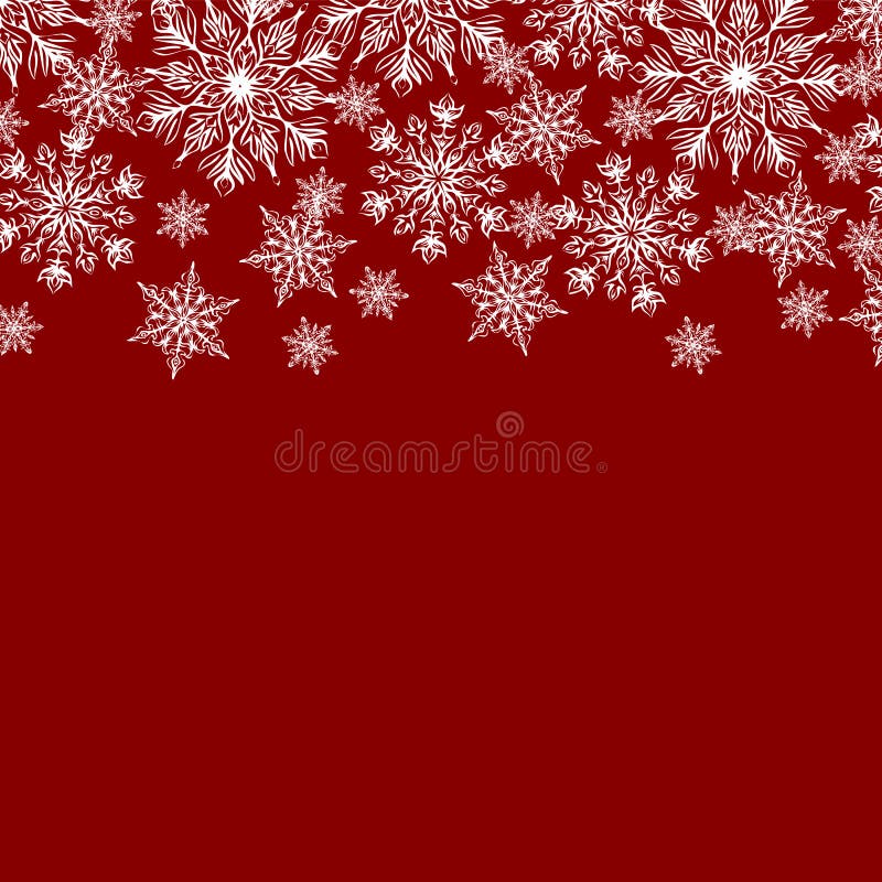 Red Background with Snowflakes Stock Vector - Illustration of pattern ...