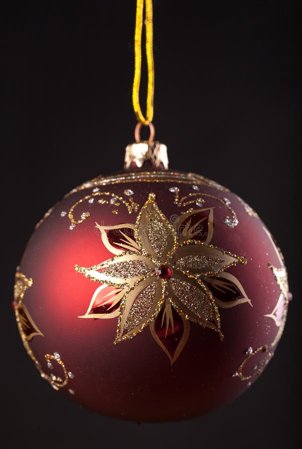 Christmas red ball stock image. Image of leaves, baubles - 17417429