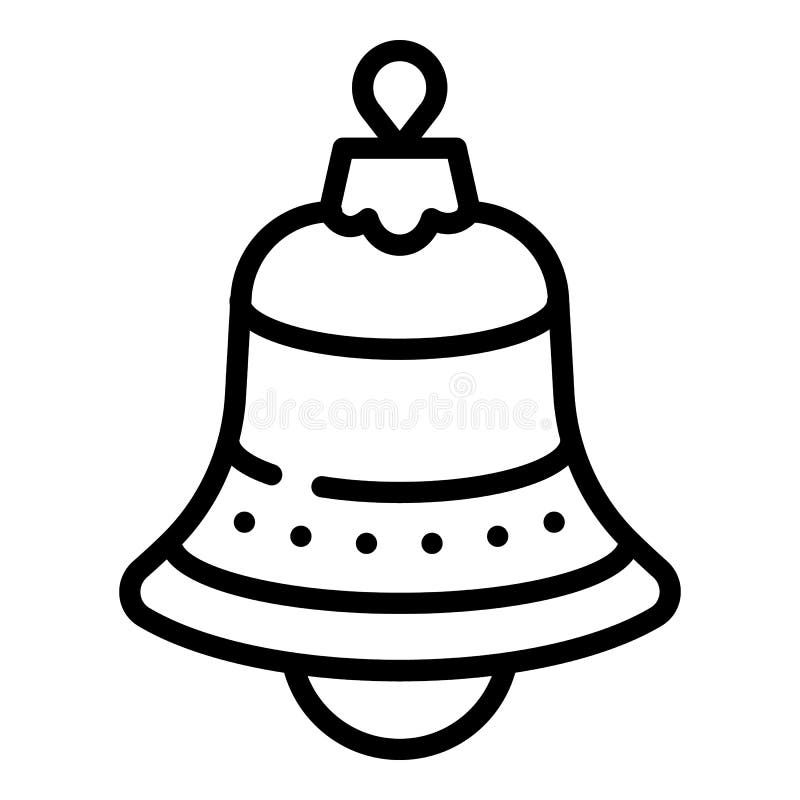 Christmas Red Bell Tree Toy Icon, Outline Style Stock Vector ...