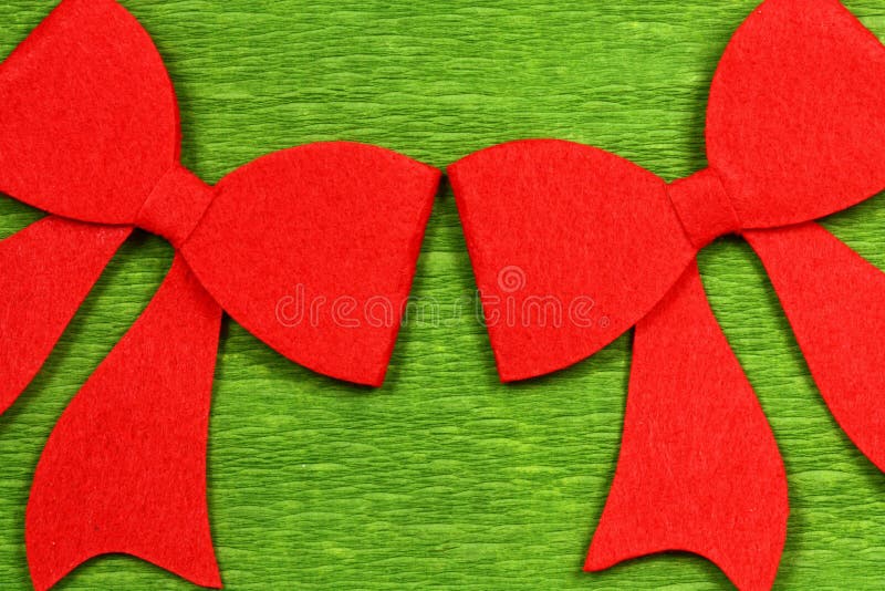 Red felt bows stock image. Image of crafts, bright, colorful - 30365663
