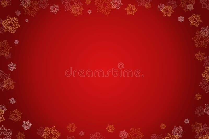 Christmas Red Gradient Background with Frame of Golden, White ...