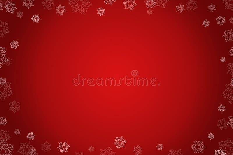 Christmas Red Gradient Background with Frame of Snowflakes. Decorative ...