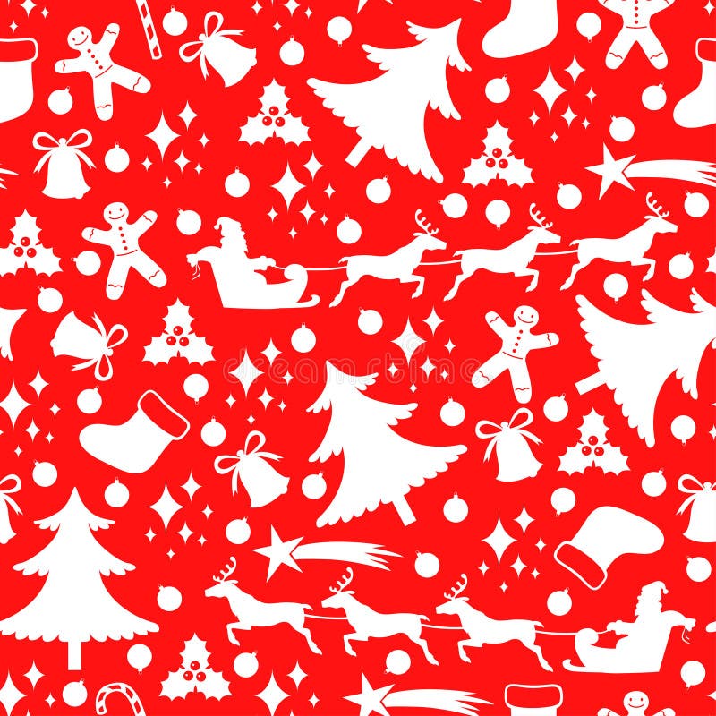 Christmas Red Pattern Seamless Stock Vector - Illustration of star ...