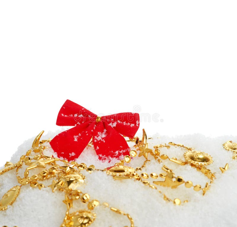 Christmas Red Ribbon on Snow Stock Photo - Image of holiday, bright ...
