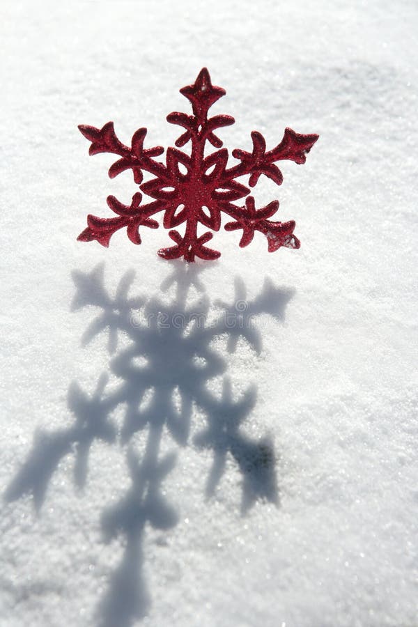Christmas Red Star in a Snow Day Stock Image - Image of frost, holiday ...