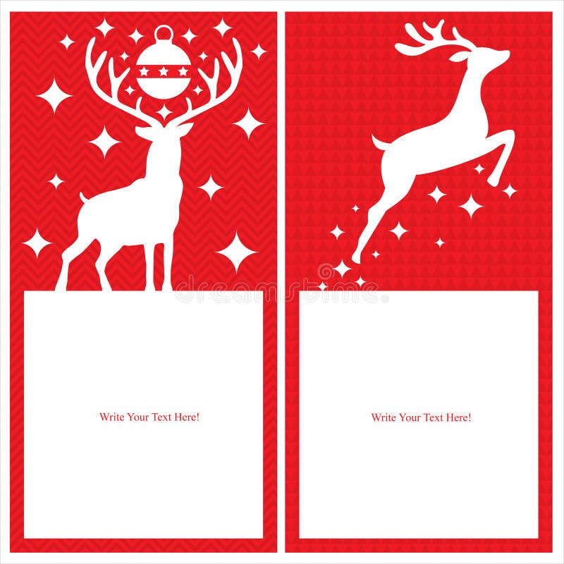 Christmas reindeer Card stock vector. Illustration of happy - 49972417