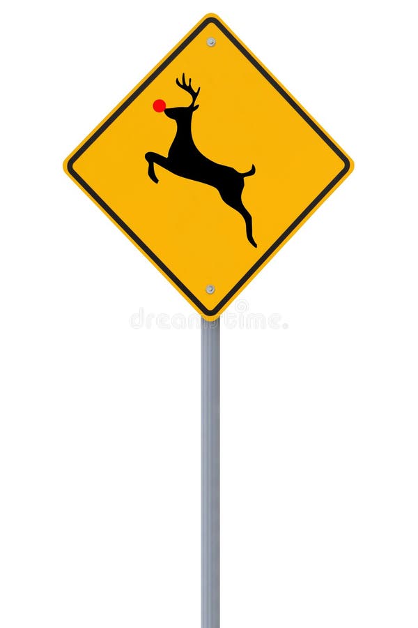 Christmas Reindeer Crossing Stock Photo - Image of diamond, road: 25559596