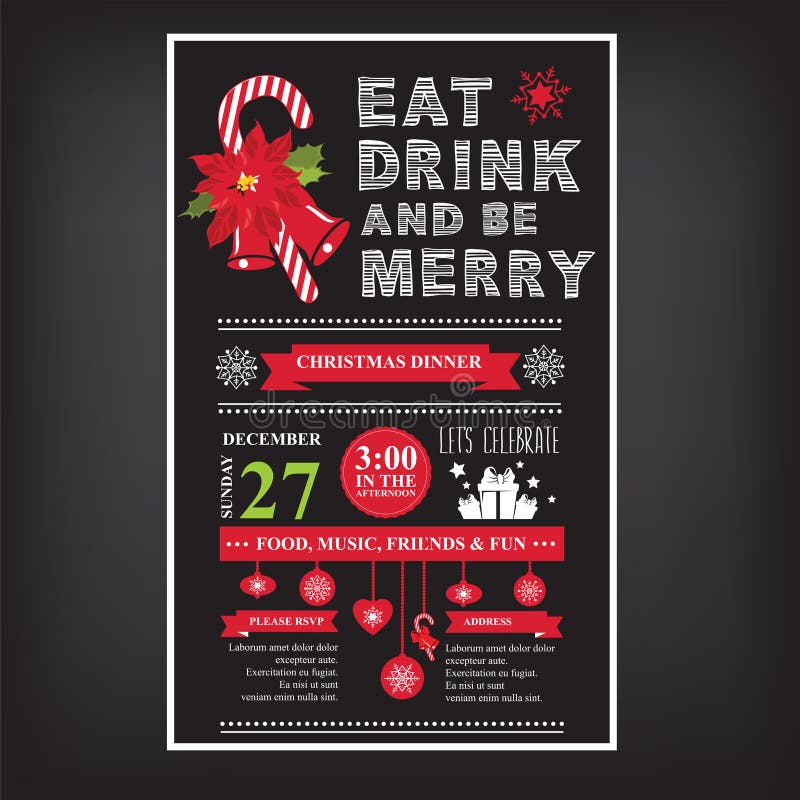 Christmas Restaurant and Party Menu, Invitation. Stock Vector ...