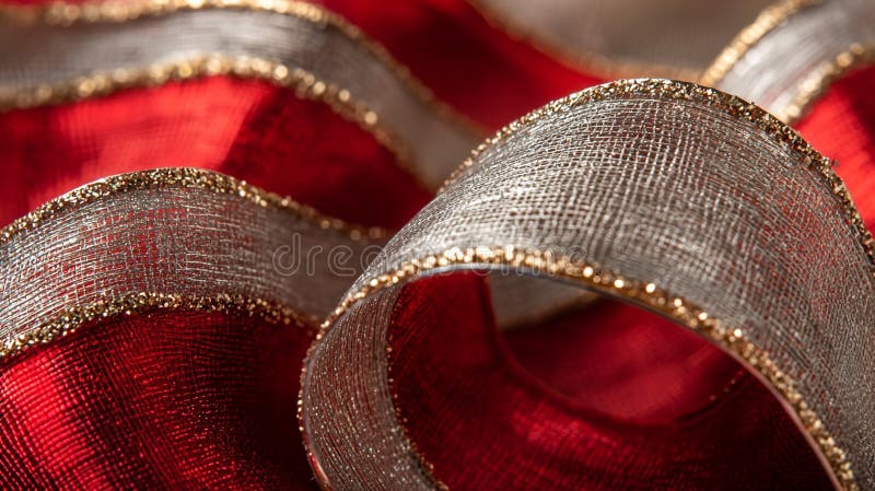 Christmas Ribbon Folded in a Loop Stock Illustration - Illustration of ...