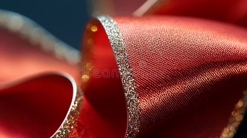 Christmas Ribbon Folded in a Loop Stock Illustration - Illustration of ...