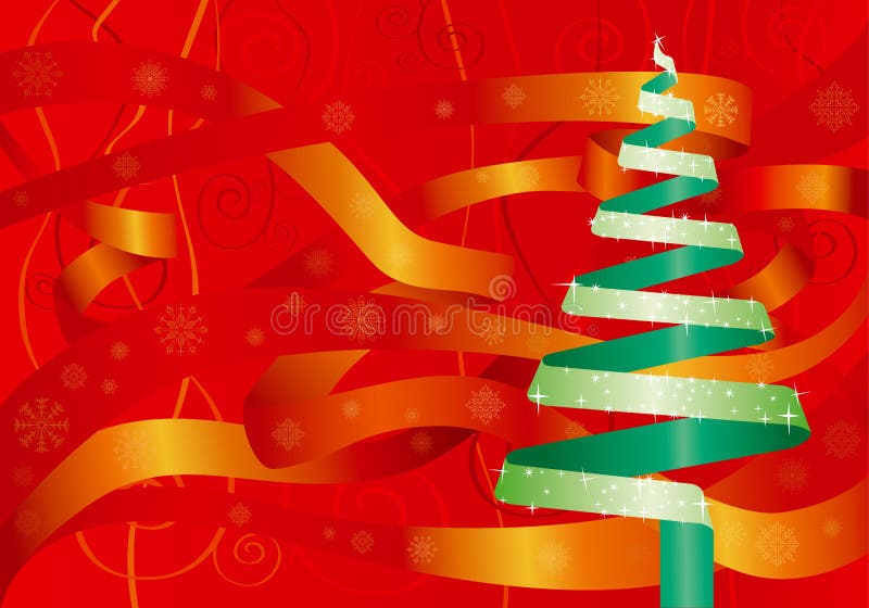 Christmas ribbon tree stock vector. Illustration of shape - 3609970