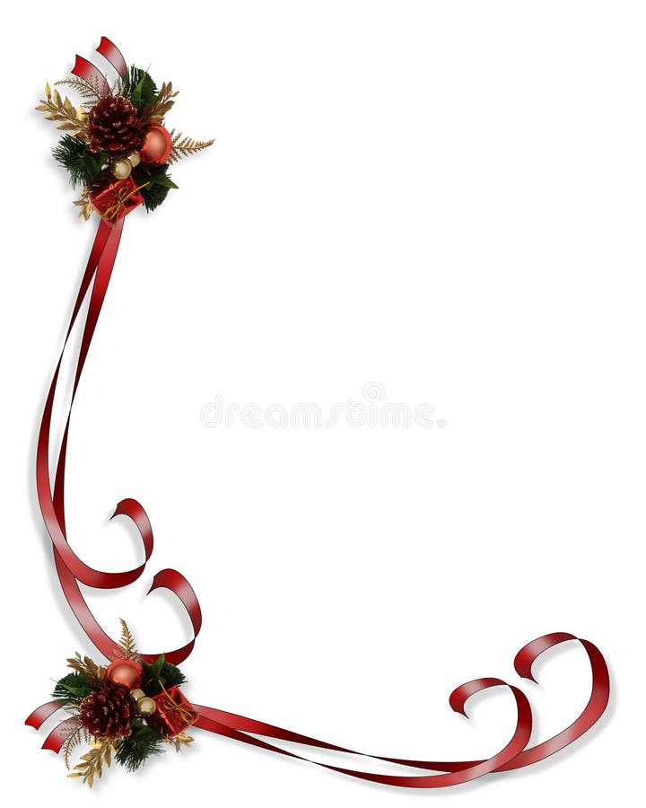 Christmas Corner Design Elements Stock Illustration - Illustration of ...