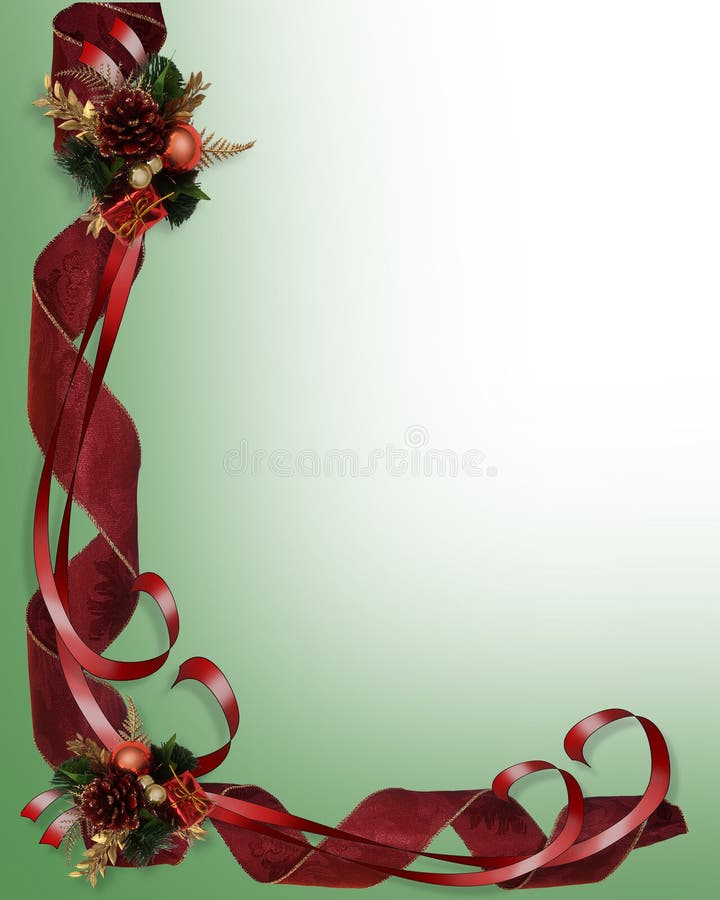 Christmas Ribbons Corner Design Stock Illustration - Illustration of ...