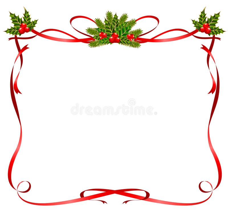Christmas Ribbons Decorated Stock Vector - Illustration of banner ...