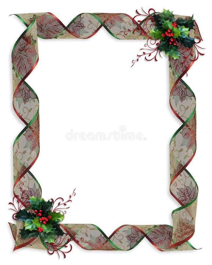 Christmas Ribbons Frame or Border Stock Illustration - Illustration of ...