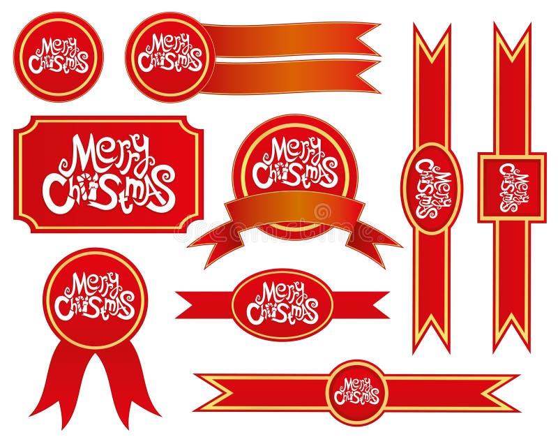 Christmas ribbons with tag stock vector. Illustration of greeting ...
