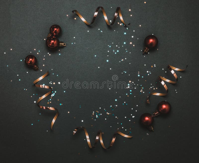 Christmas Round Frame Made of Natural Winter and Autumn Things Stock ...