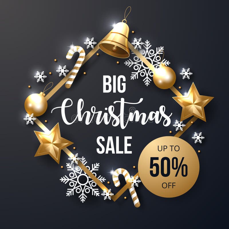 Christmas sale banner. stock vector. Illustration of business - 128395442