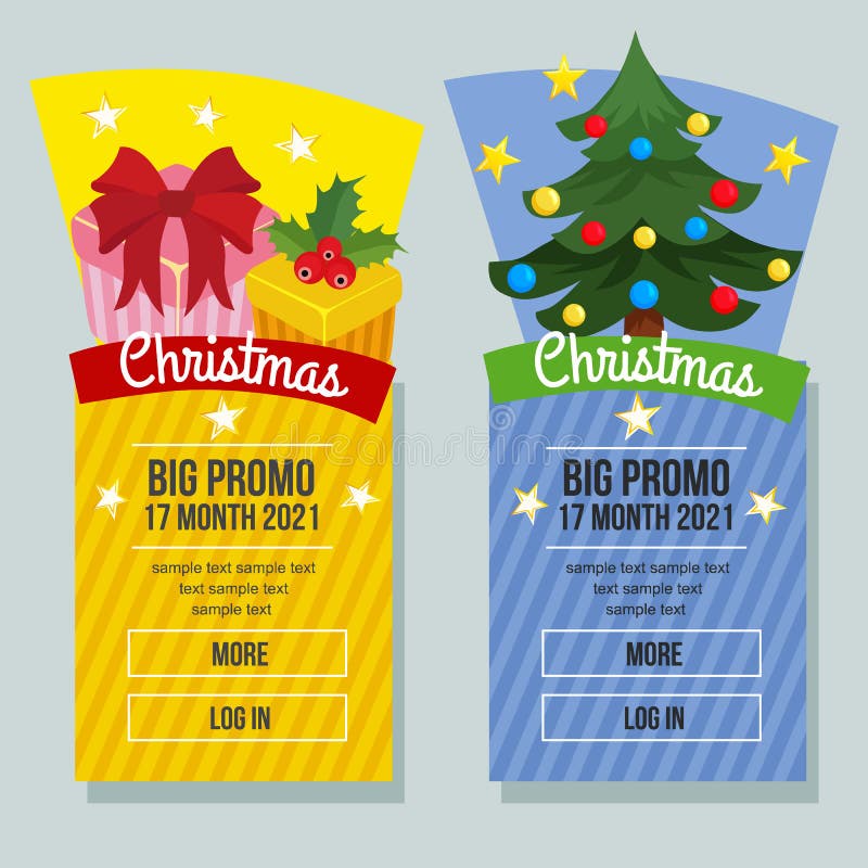 Christmas Sale Banner Vertical Christmas Present Gift Box Stock Vector ...