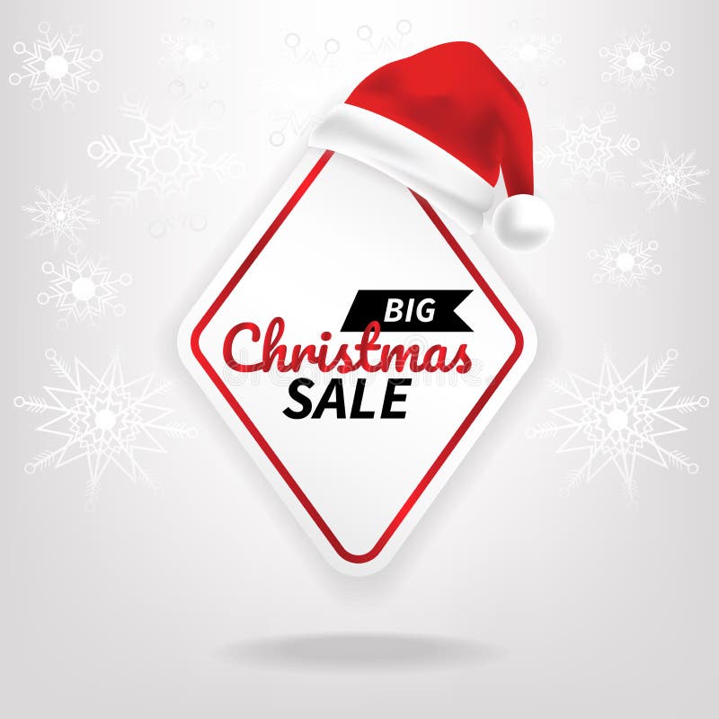 Christmas Sale Price Tag Template Stock Vector - Illustration of ...
