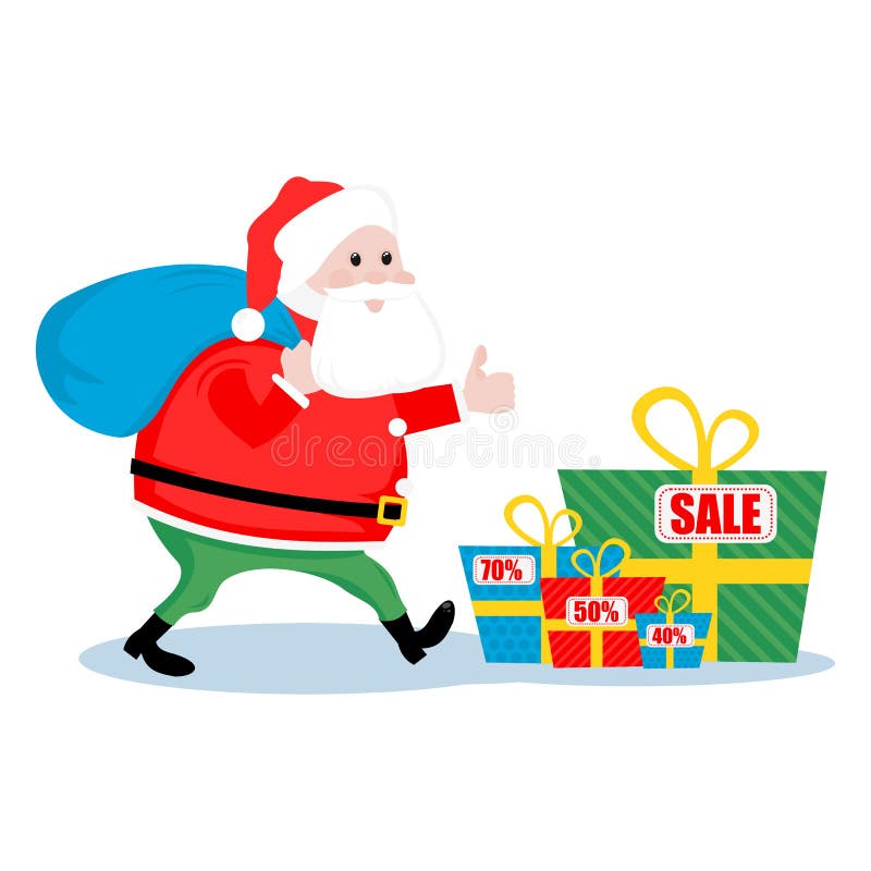 Christmas sale Santa stock vector. Illustration of claus - 77251717