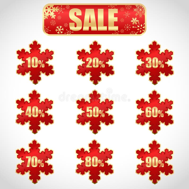Christmas Sale Stickers and Tags for Discounts Stock Vector ...